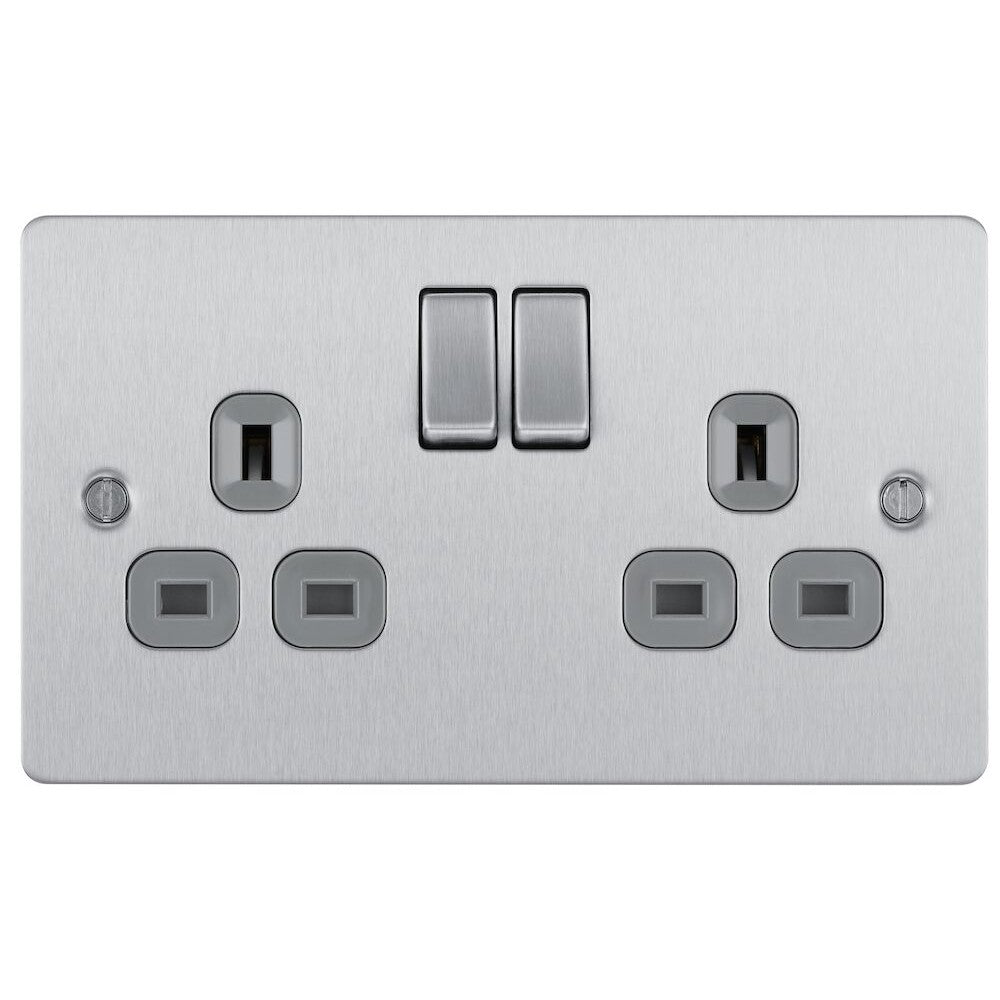 BG Flatplate Brushed Steel Switches & Sockets | RS Electrical Supplies