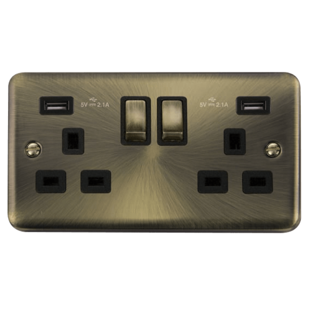 Click Deco Plus Antique Brass USB Sockets | RS Electrical Supplies
