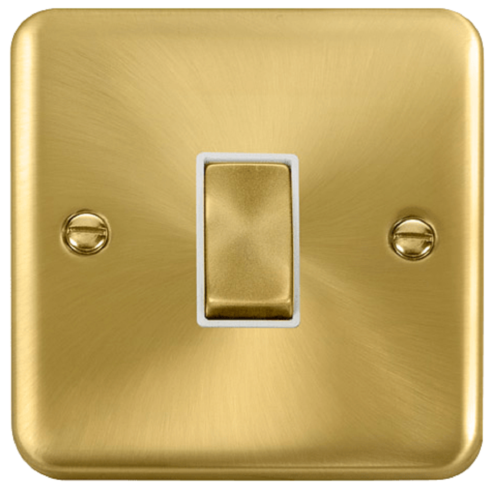 Click Deco Plus Satin Brass White Inserts Switches & Sockets | RS ...