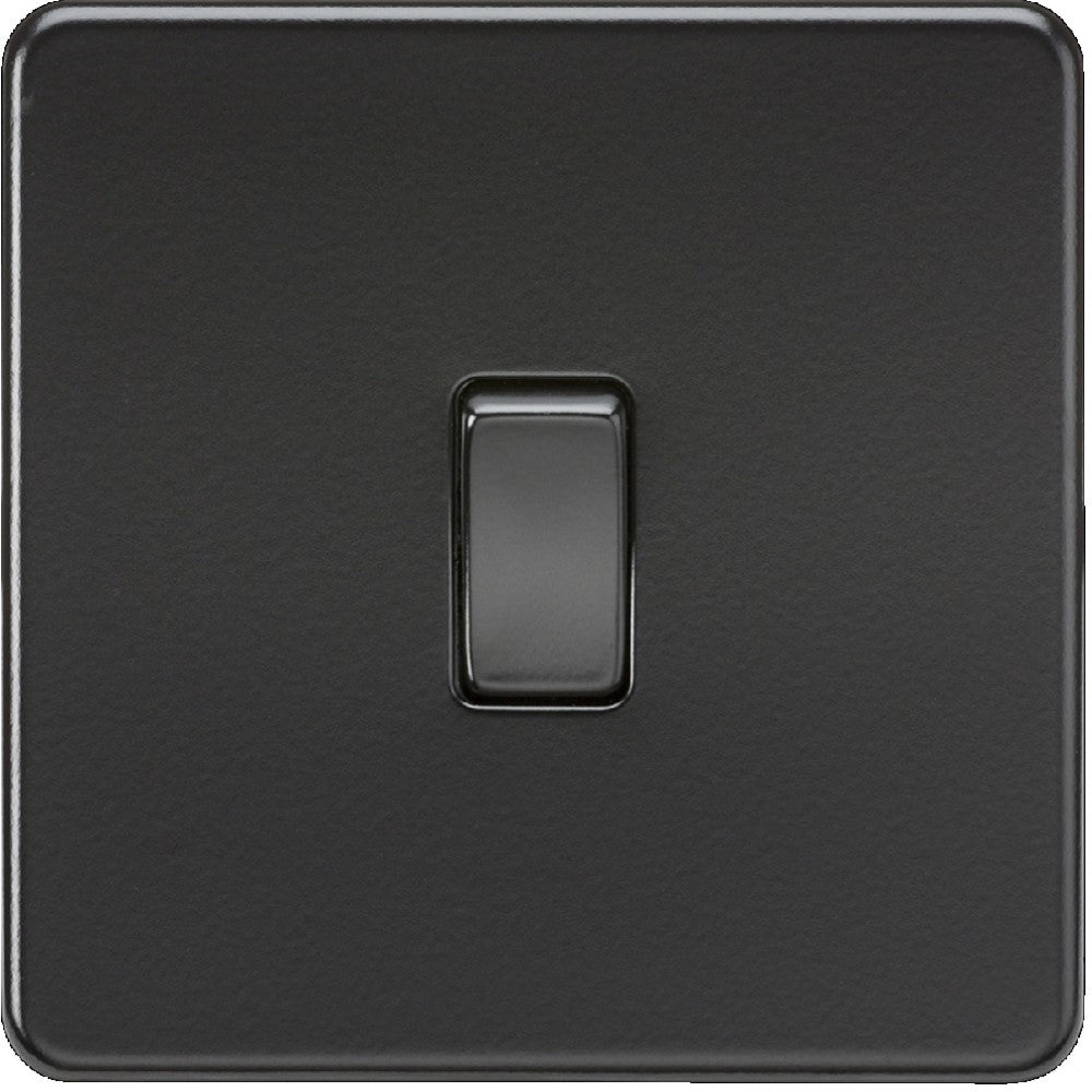 knightsbridge Screwless Matt Black Light Switches | RS Electrical Supplies