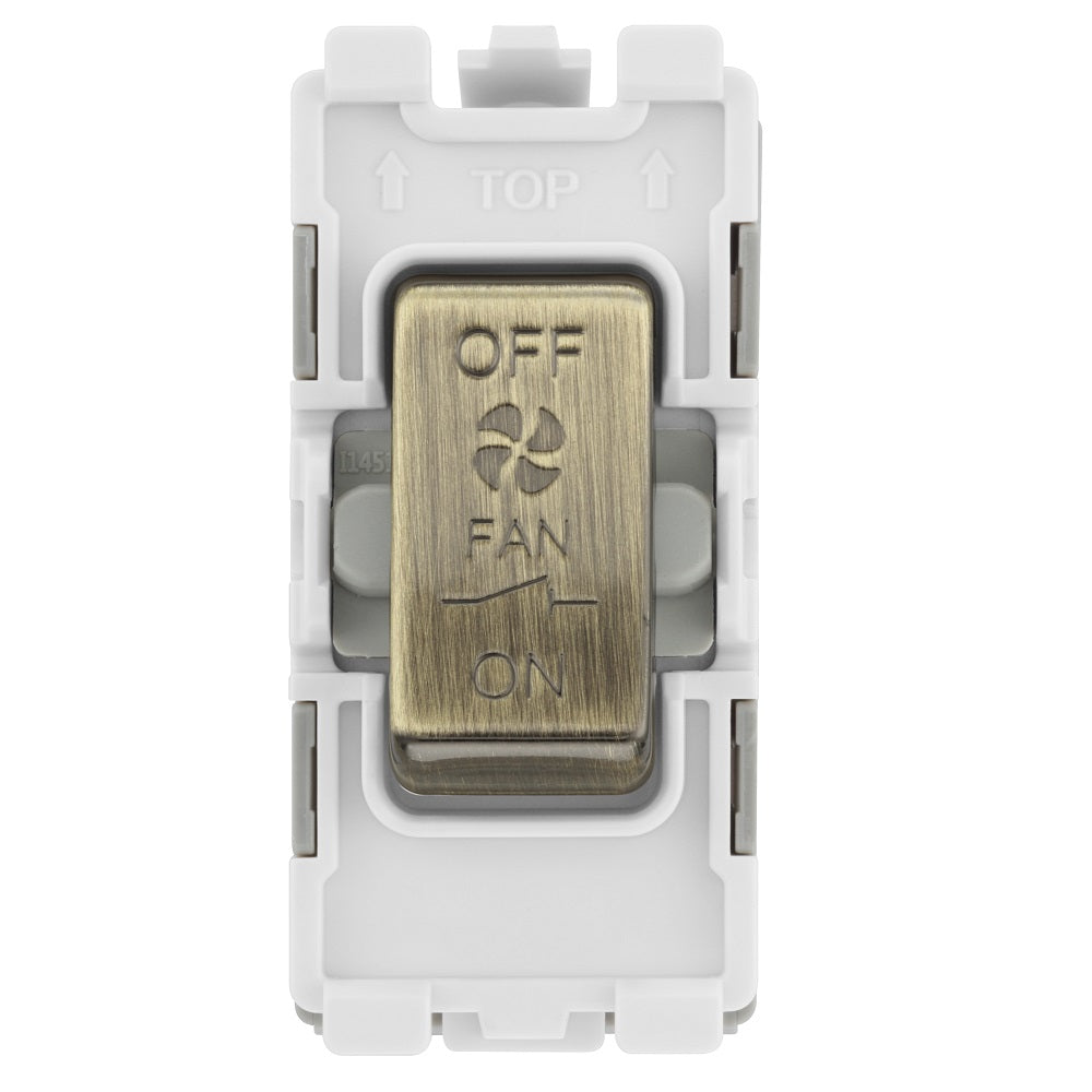 BG Antique Brass 10A 3 Pole Fan Isolator Grid Switch RAB15 | RS ...