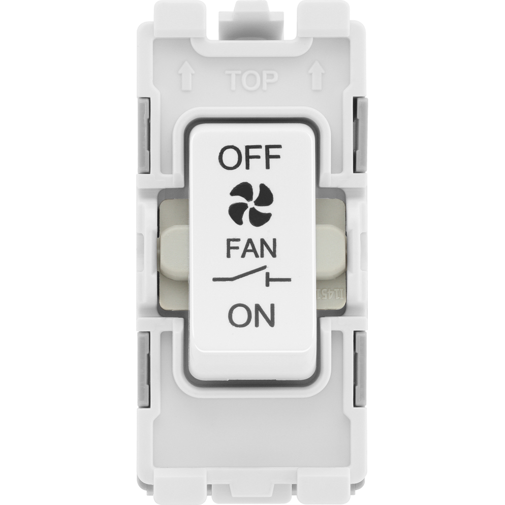 BG Evolve White 10 Amp Fan Isolator Grid Module RPCDW15 | RS Electrical ...