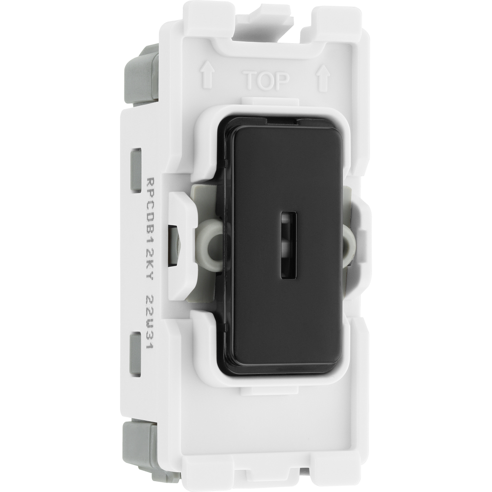 BG Evolve Black 20A 2 Way Key Grid Module RPCDB12KY | RS Electrical ...