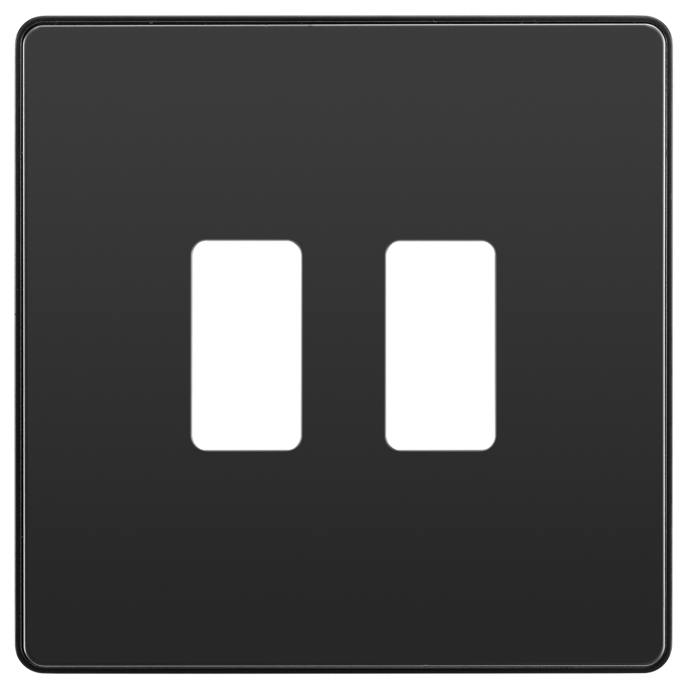 BG Evolve Black Chrome 2G Grid Plate RPCDBC2B | RS Electrical Supplies