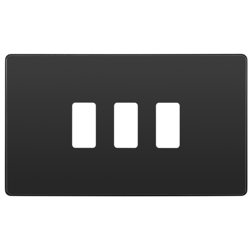 BG Evolve Black Chrome 3G Grid Plate RPCDBC3B | RS Electrical Supplies