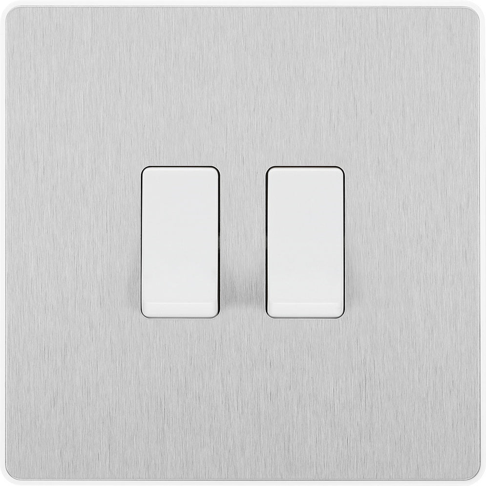 BG Evolve Brushed Steel 2G Intermediate Light Switch PCDBS2GINTW | RS ...