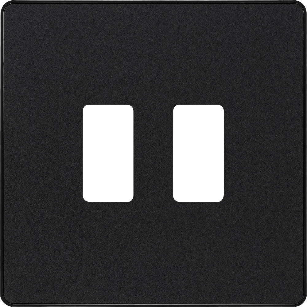BG Evolve Matt Black 2G Grid Plate RPCDMB2B | RS Electrical Supplies