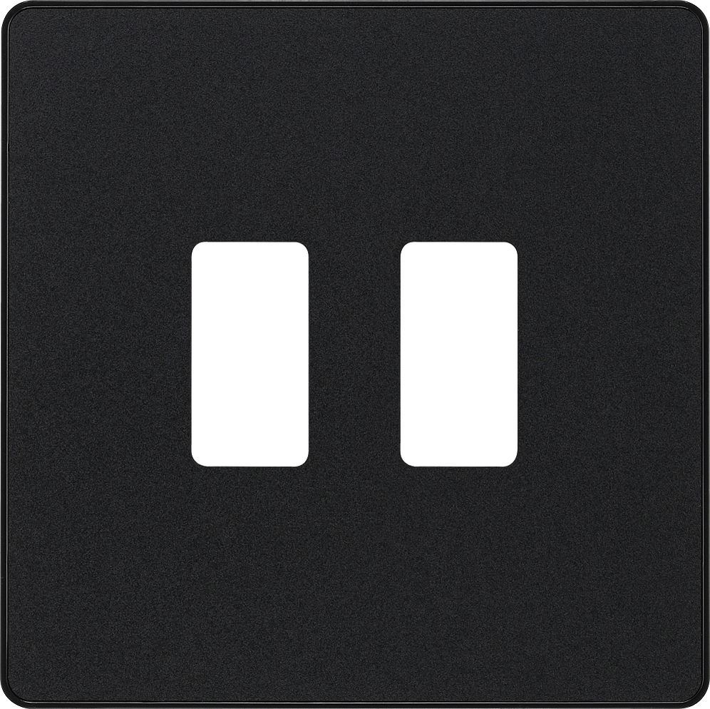 BG Evolve Matt Black 2G Grid Plate RPCDMB2B | RS Electrical Supplies