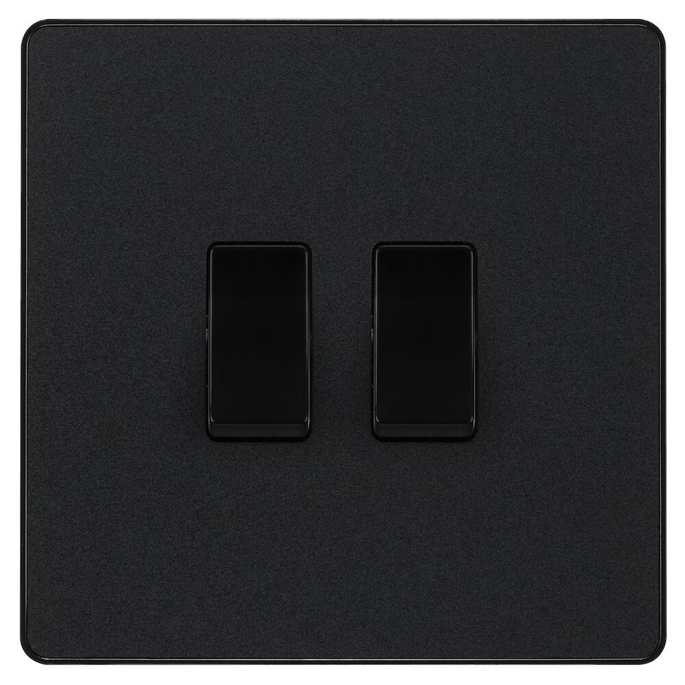 BG Evolve Matt Black 13A Double Socket PCDMB22B | RS Electrical Supplies