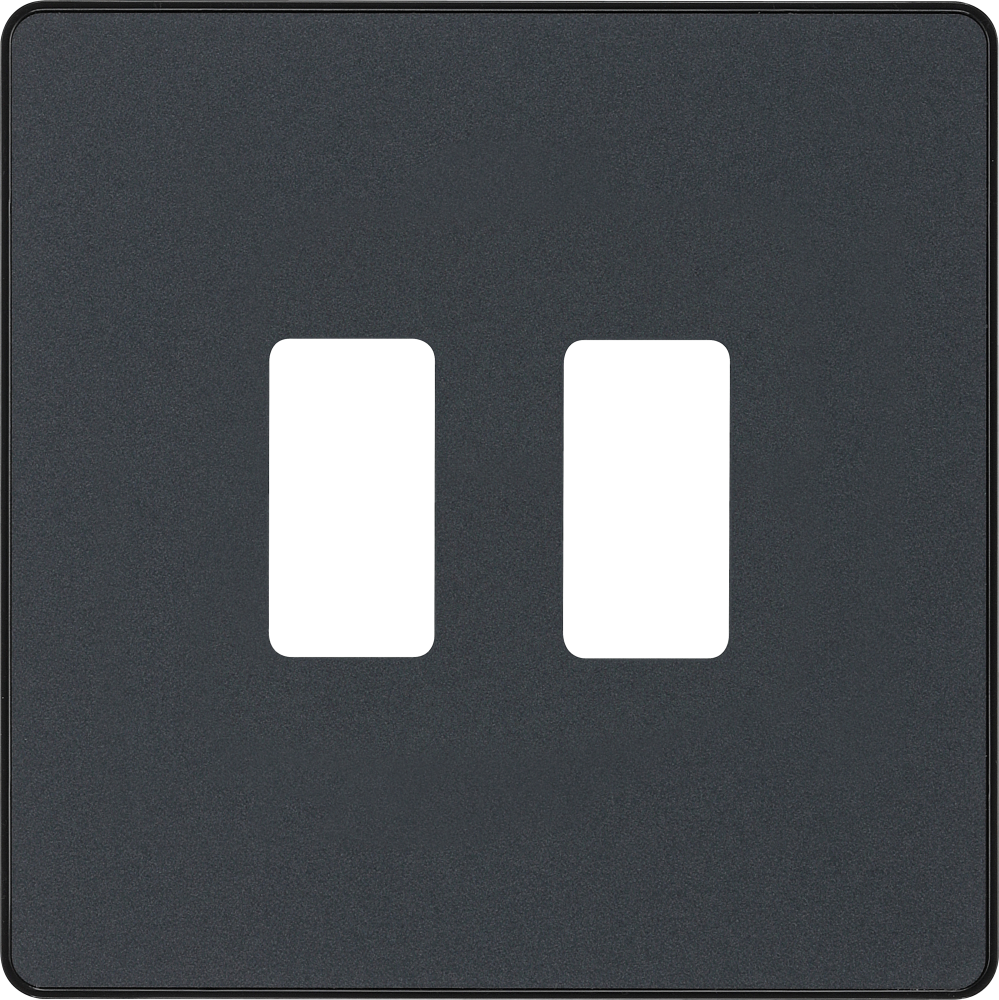 BG Evolve Matt Grey 2G Grid Plate RPCDMG2B | RS Electrical Supplies