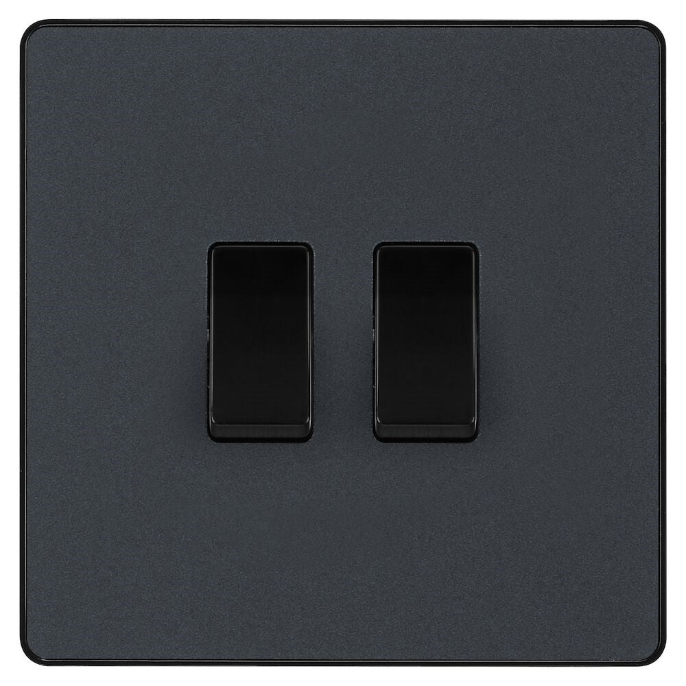 BG Evolve Matt Grey 2G Intermediate Light Switch PCDMG2GINTB | RS ...