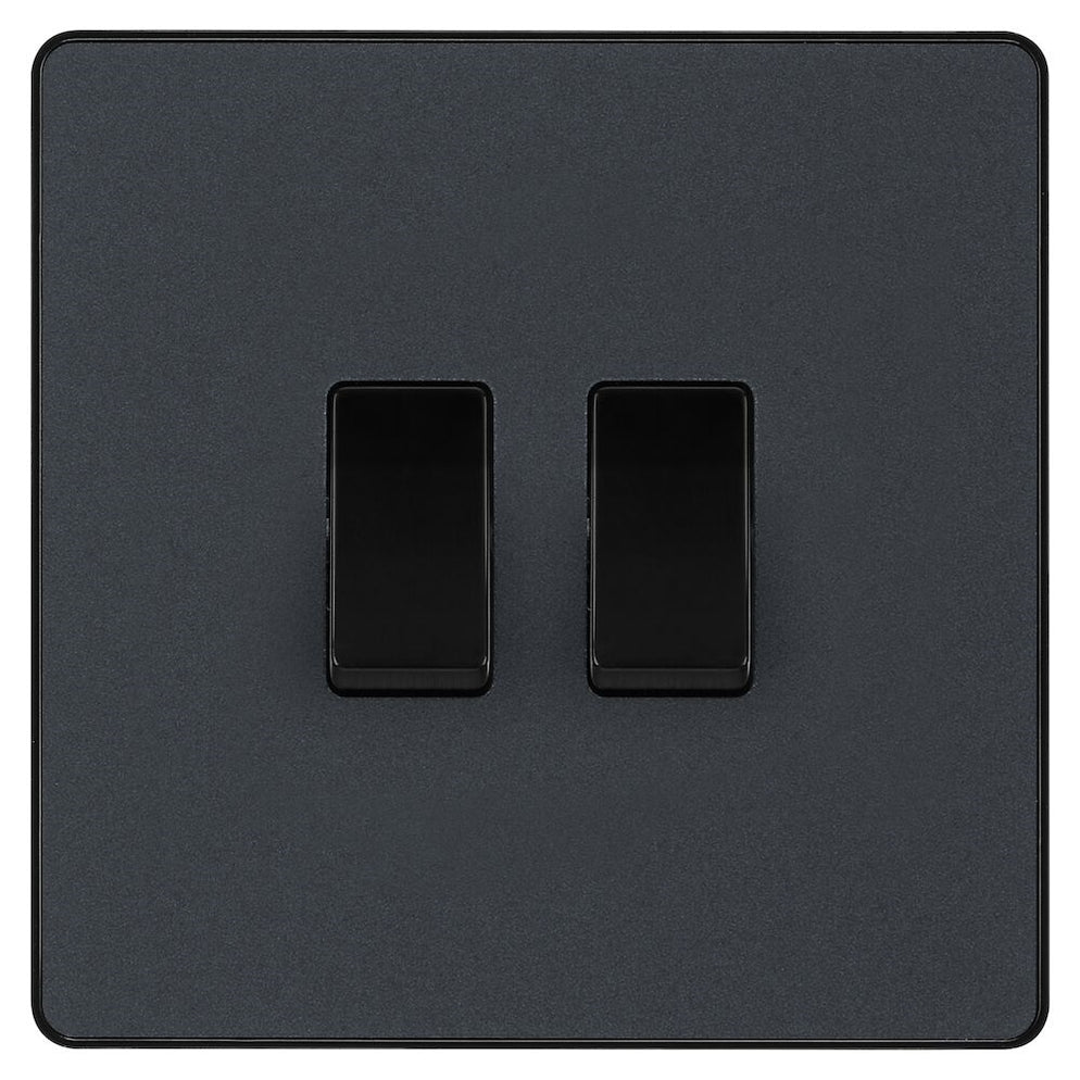 BG Evolve Matt Grey 2G Intermediate Light Switch PCDMG2GINTB | RS ...