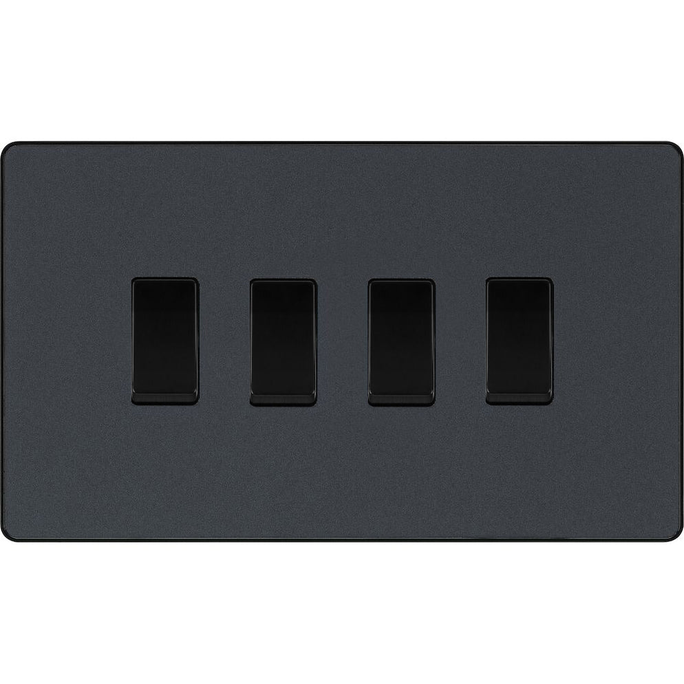 BG Evolve Matt Grey 4G 2W Light Switch PCDMG44B | RS Electrical Supplies