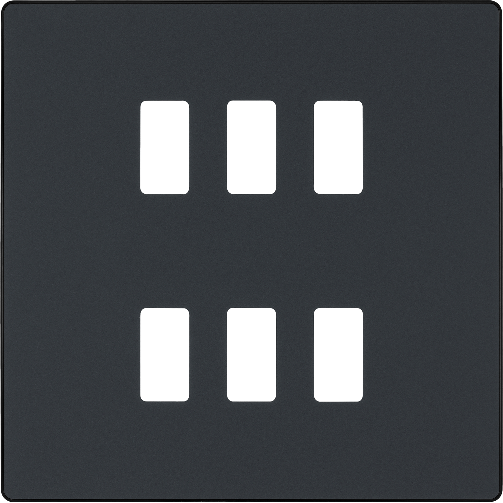 BG Evolve Matt Grey 6G Grid Plate RPCDMG6B | RS Electrical Supplies
