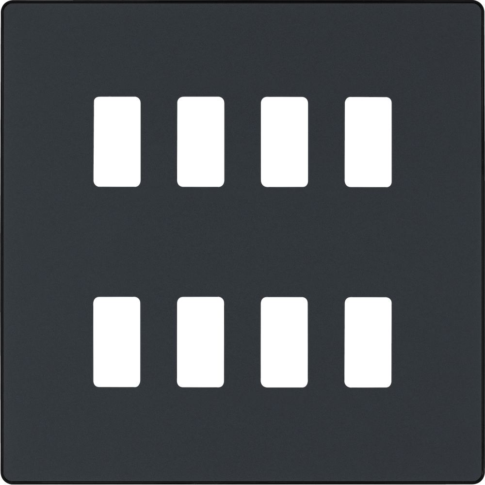 BG Evolve Matt Grey 8G Grid Plate RPCDMG8B | RS Electrical Supplies