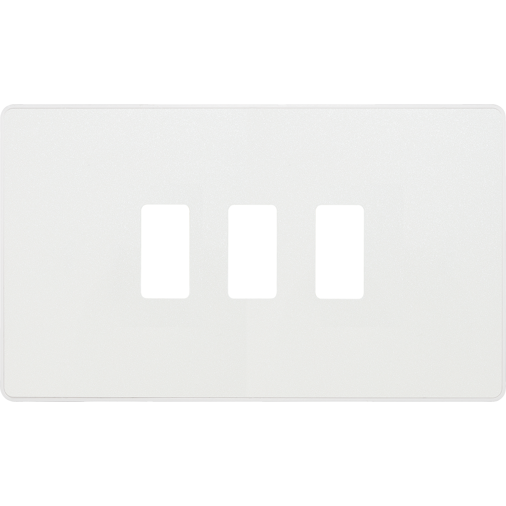 BG Evolve Pearl White 3G Grid Plate RPCDCL3W | RS Electrical Supplies