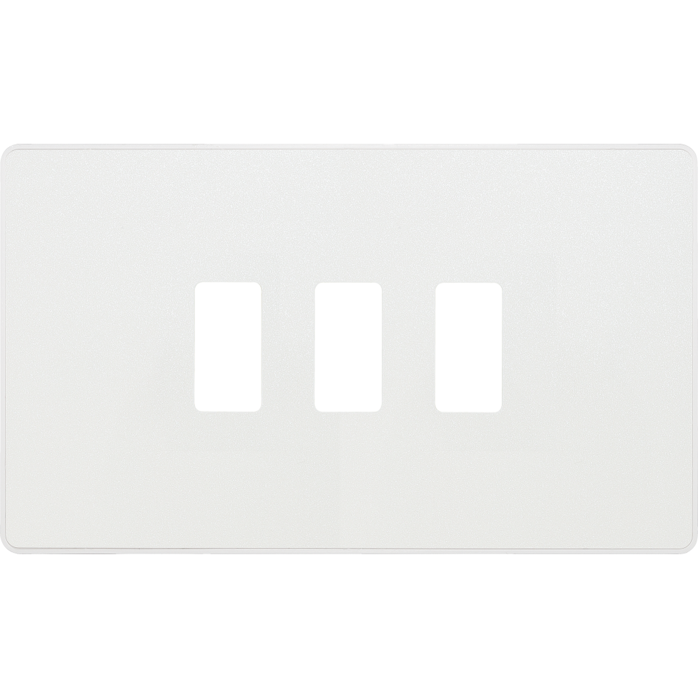 BG Evolve Pearl White 3G Grid Plate RPCDCL3W | RS Electrical Supplies