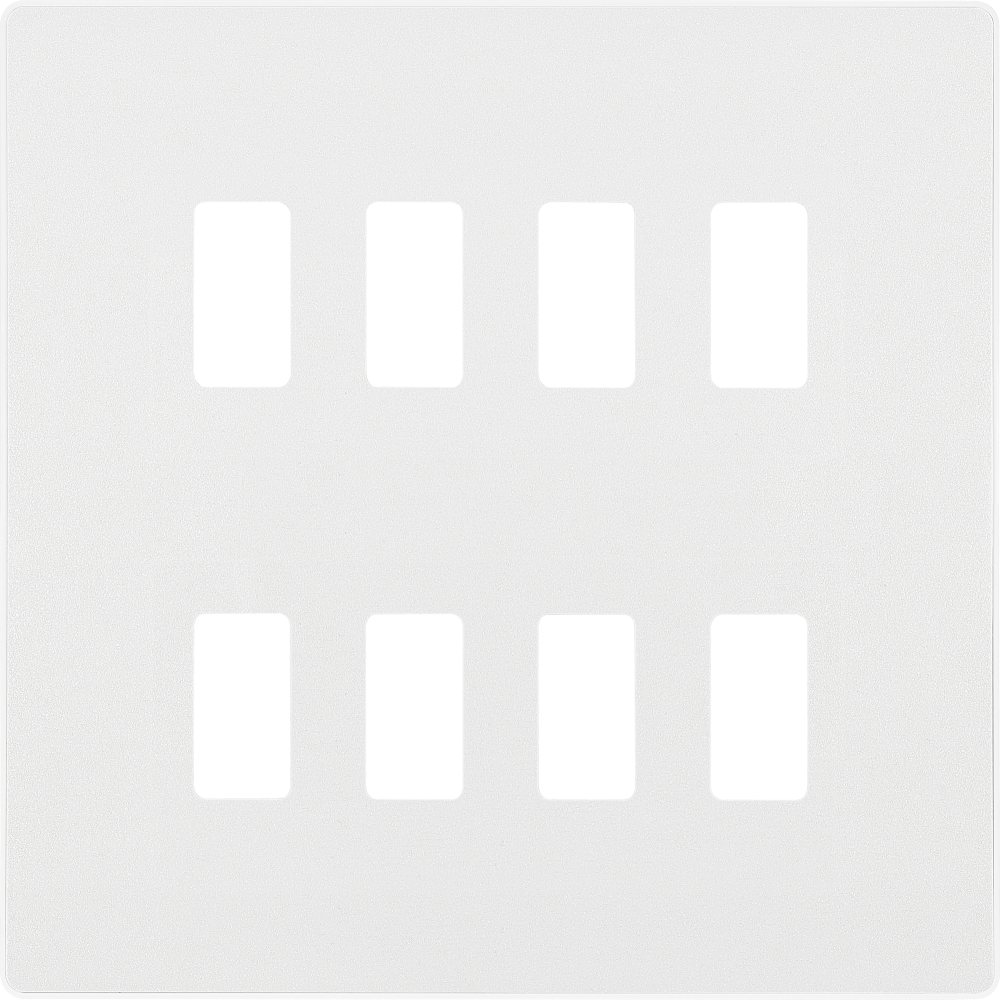 BG Evolve Pearl White 8G Grid Plate RPCDCL8W | RS Electrical Supplies