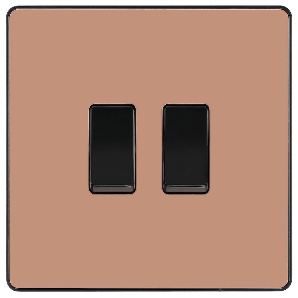 BG Evolve Polished Copper 2G Intermediate Light Switch PCDCP2GINTB | RS ...