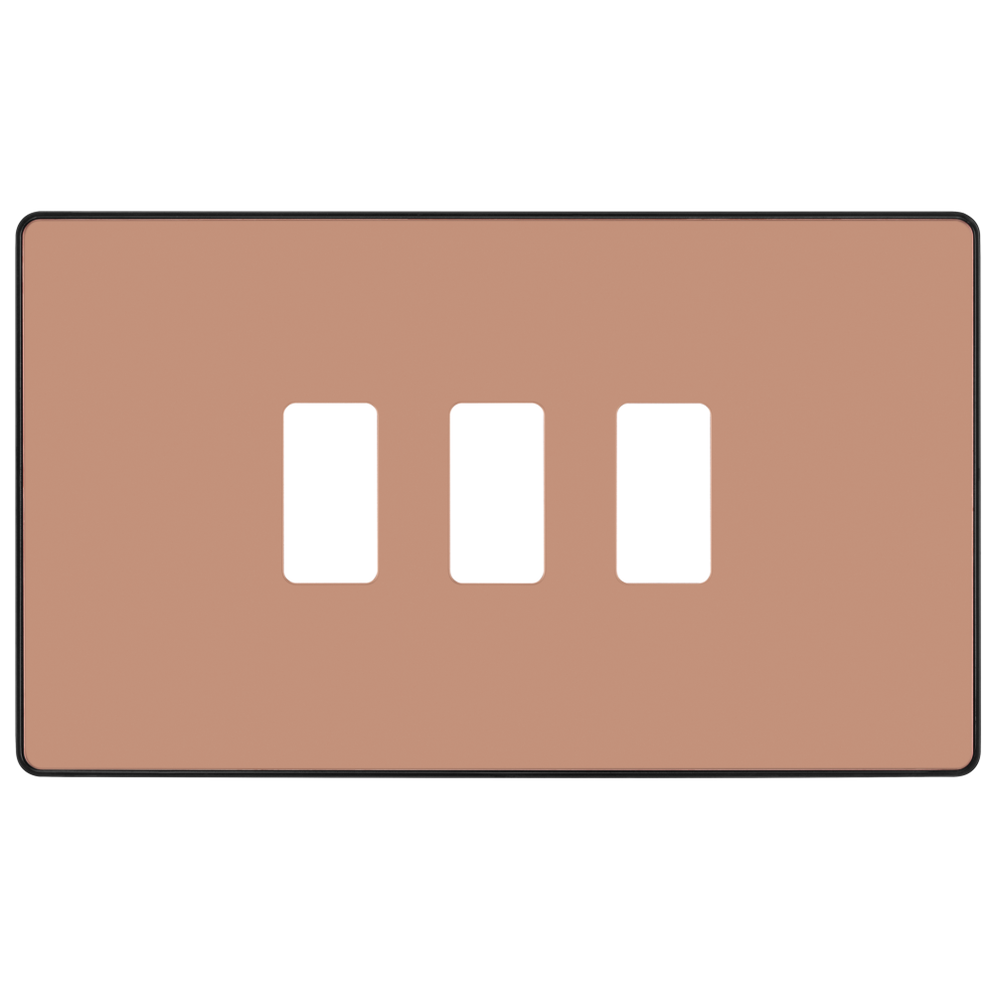 BG Evolve Polished Copper 3G Grid Plate RPCDCP3B | RS Electrical Supplies