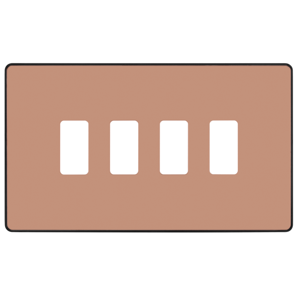 BG Evolve Polished Copper 4G Grid Plate RPCDCP4B | RS Electrical Supplies