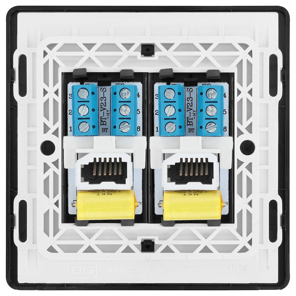 BG Evolve Black Chrome Double Master Telephone Socket PCDBCBTM2B | RS ...
