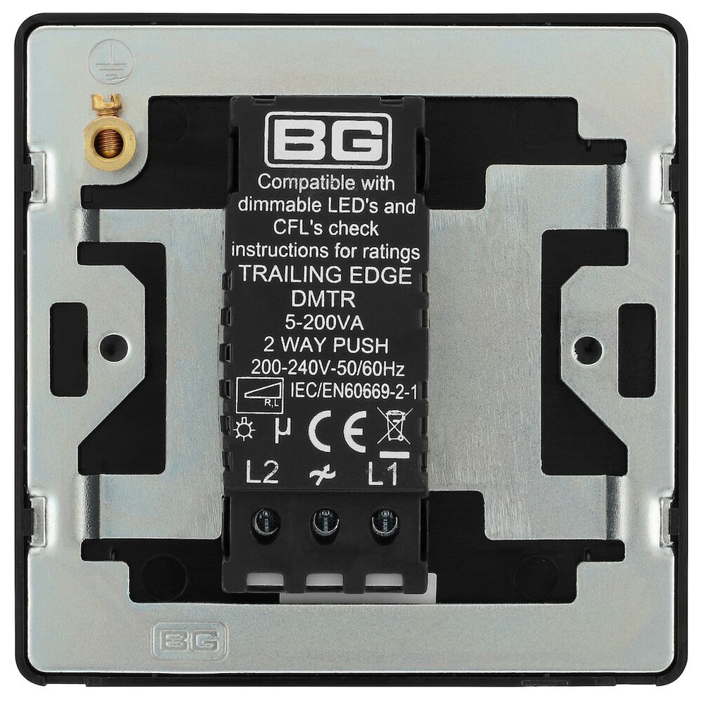 BG Evolve Matt Black 1G Dimmer Switch PCDMB81B | RS Electrical Supplies