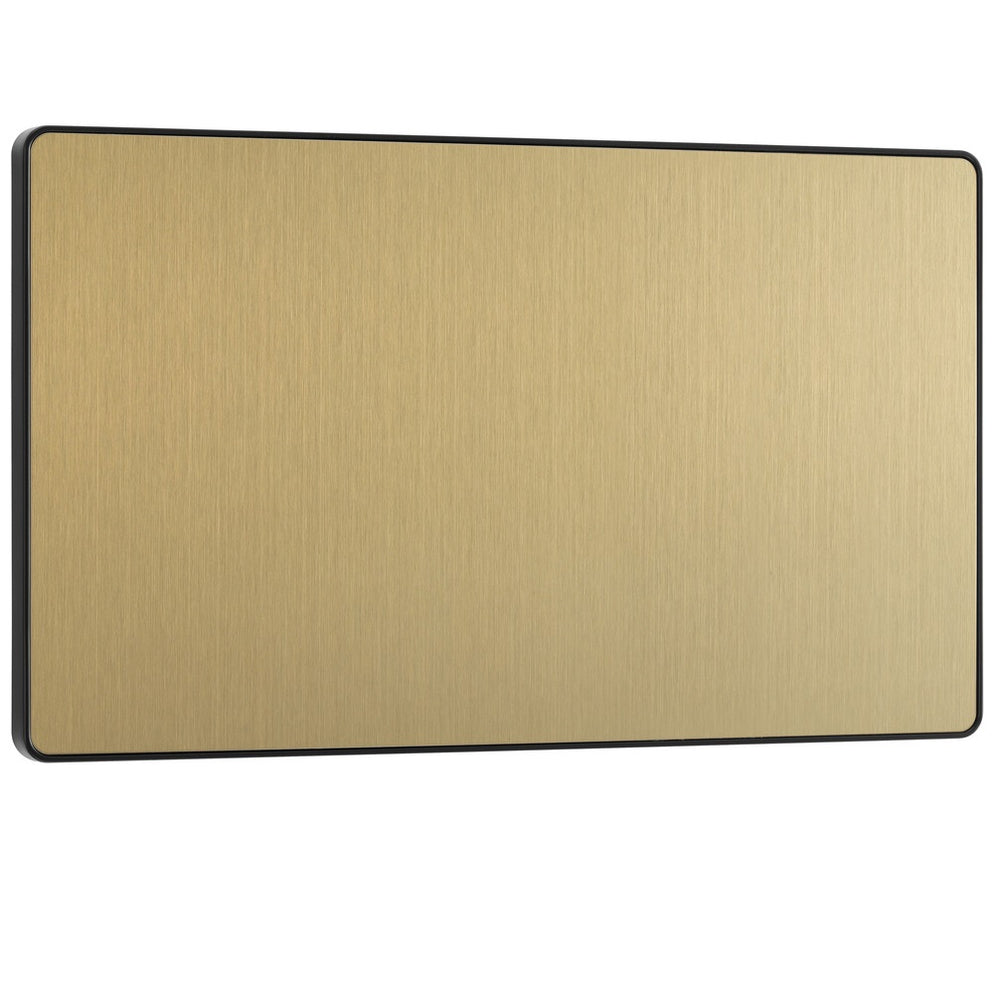 BG Evolve Satin Brass Double Blank Plate PCDSB95B | RS Electrical Supplies