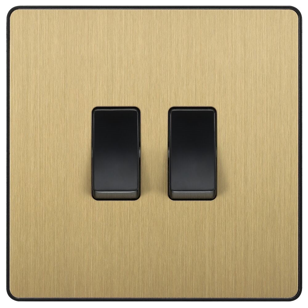 BG Evolve Satin Brass 2G Intermediate Light Switch PCDSB2GINTB | RS ...