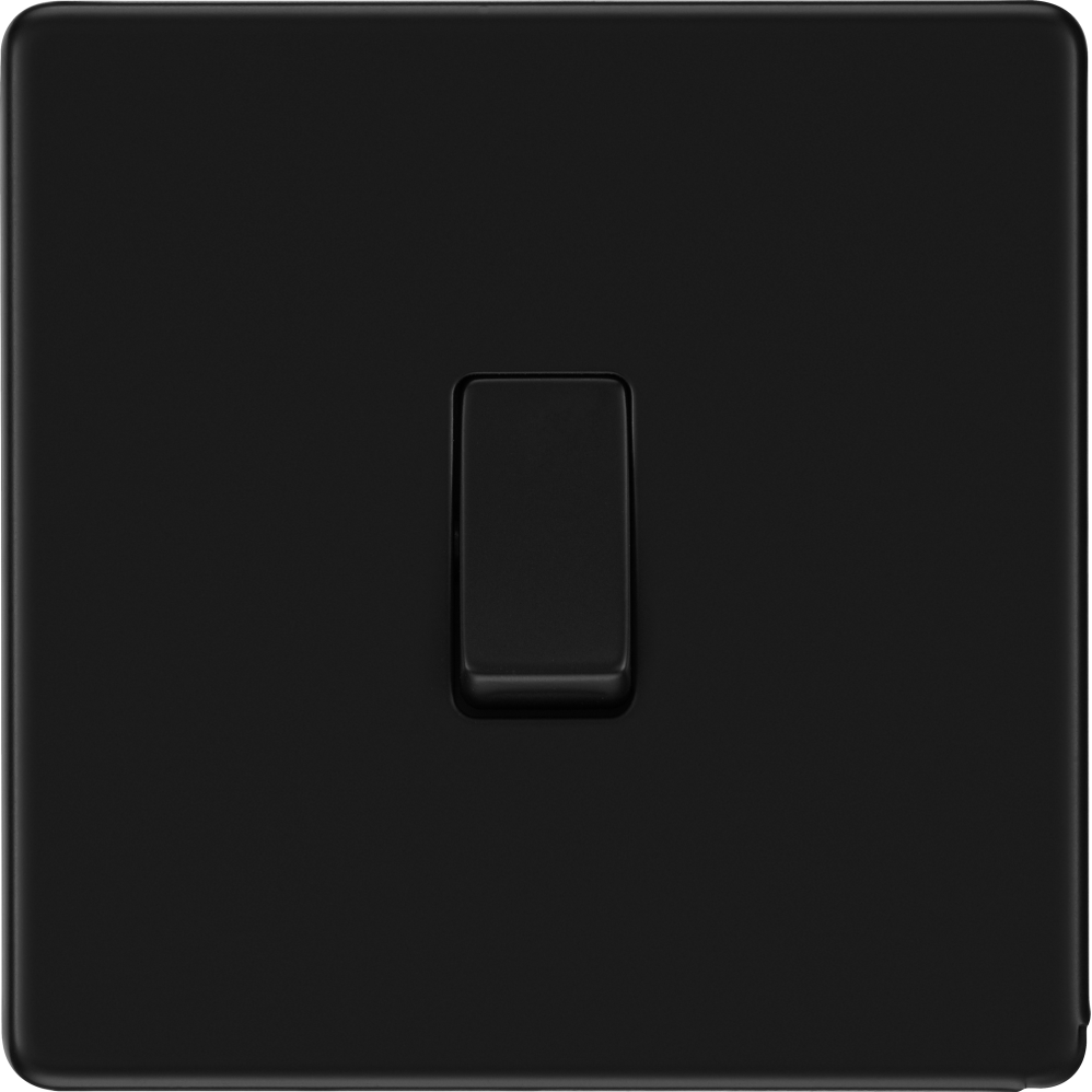 BG Flatplate Screwless Matt Black Intermediate Switches | RS Electrical ...