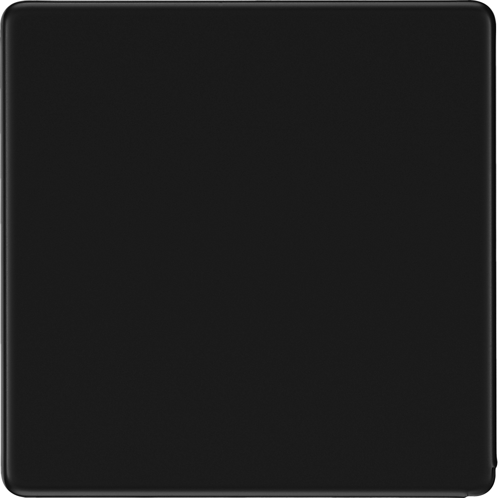BG Flatplate Screwless Matt Black Single Blank Plate FFB94 | RS ...