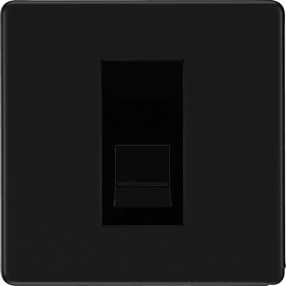 BG Flatplate Screwless Matt Black Secondary Telephone Socket FFBBTS1 ...
