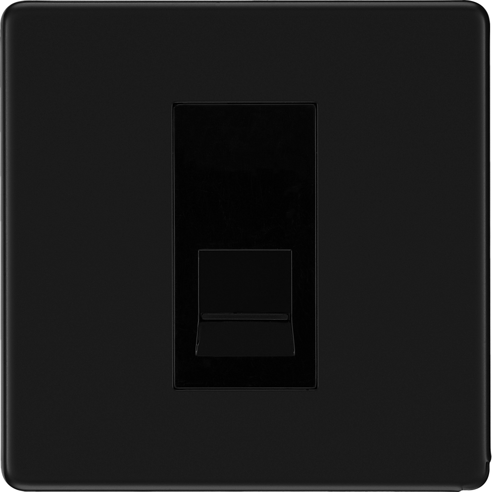 BG Flatplate Screwless Matt Black Secondary Telephone Socket FFBBTS1 ...
