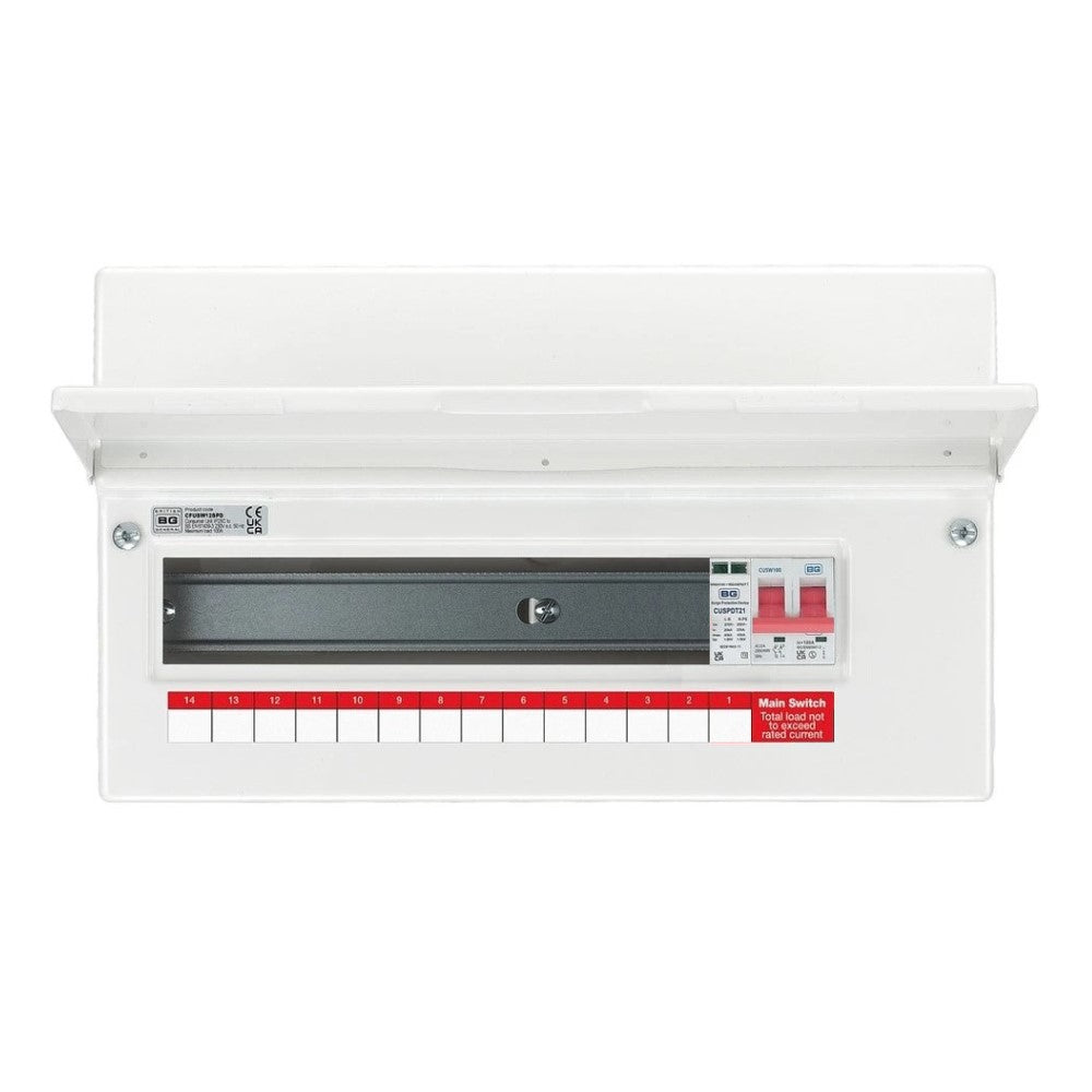 BG Circuit Protection 13 Way 100A Main Switch Consumer Unit with SPD ...