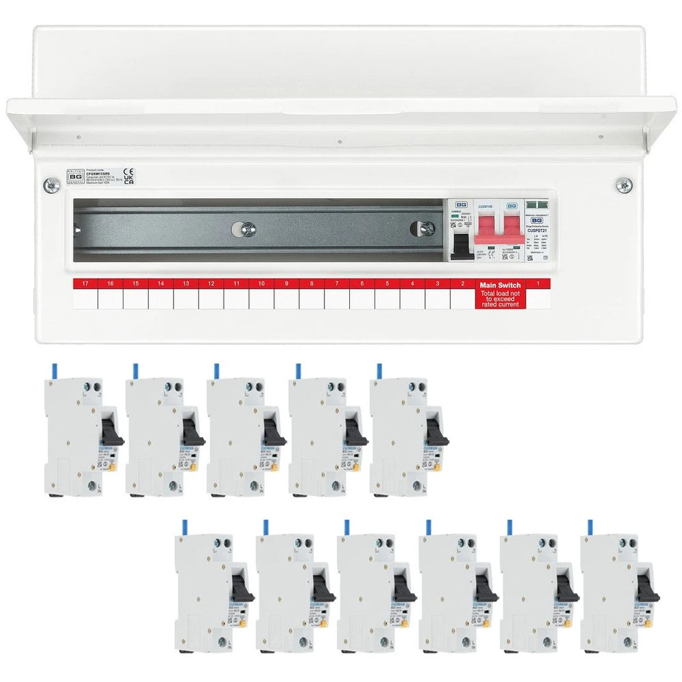 BG Fortress 15 Way 100A Main Switch Consumer Unit with SPD CFUSW15SPD ...