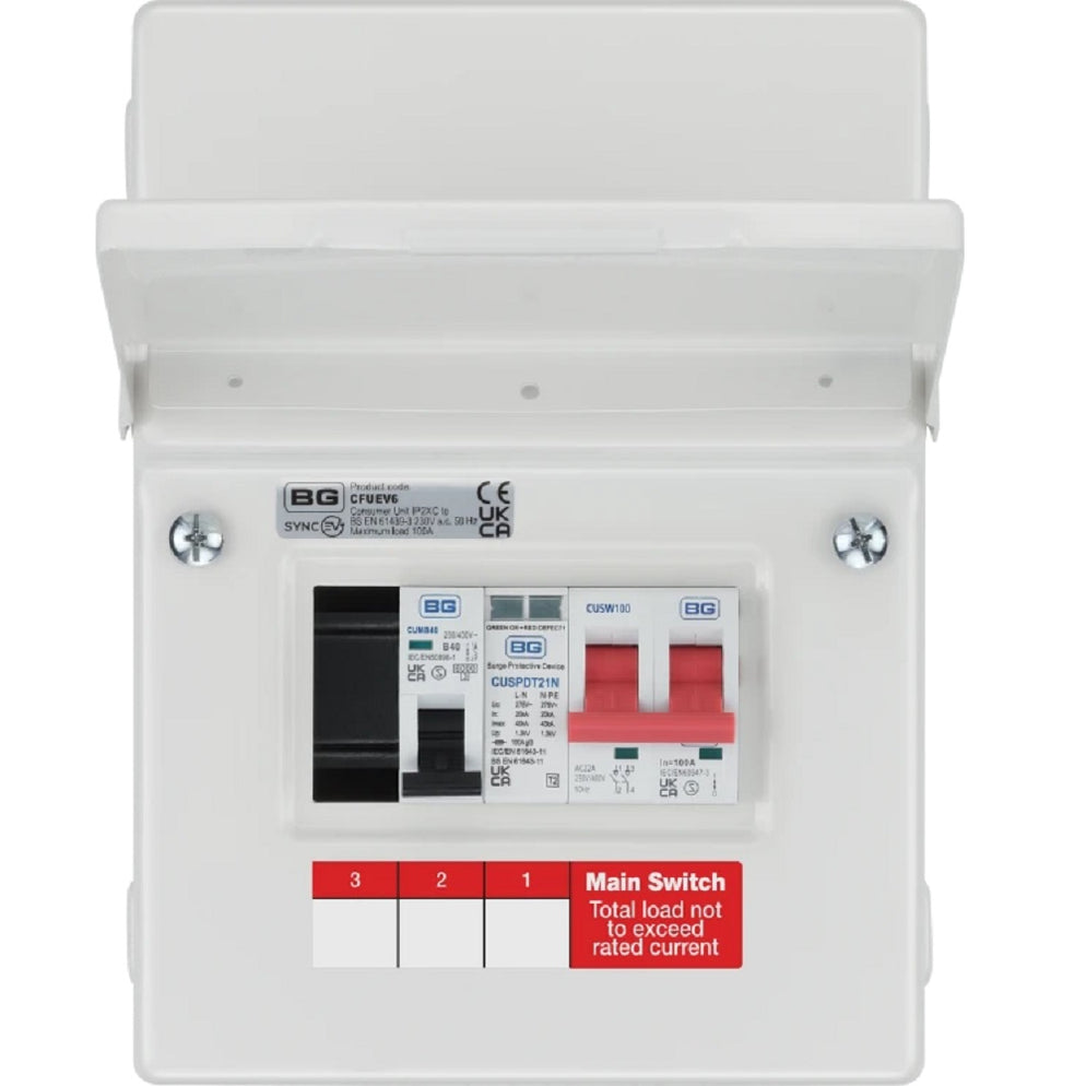 Sync Energy 5 Module Enclosure 100A Main Switch 40A MCB Type 2 SPD + 1 ...