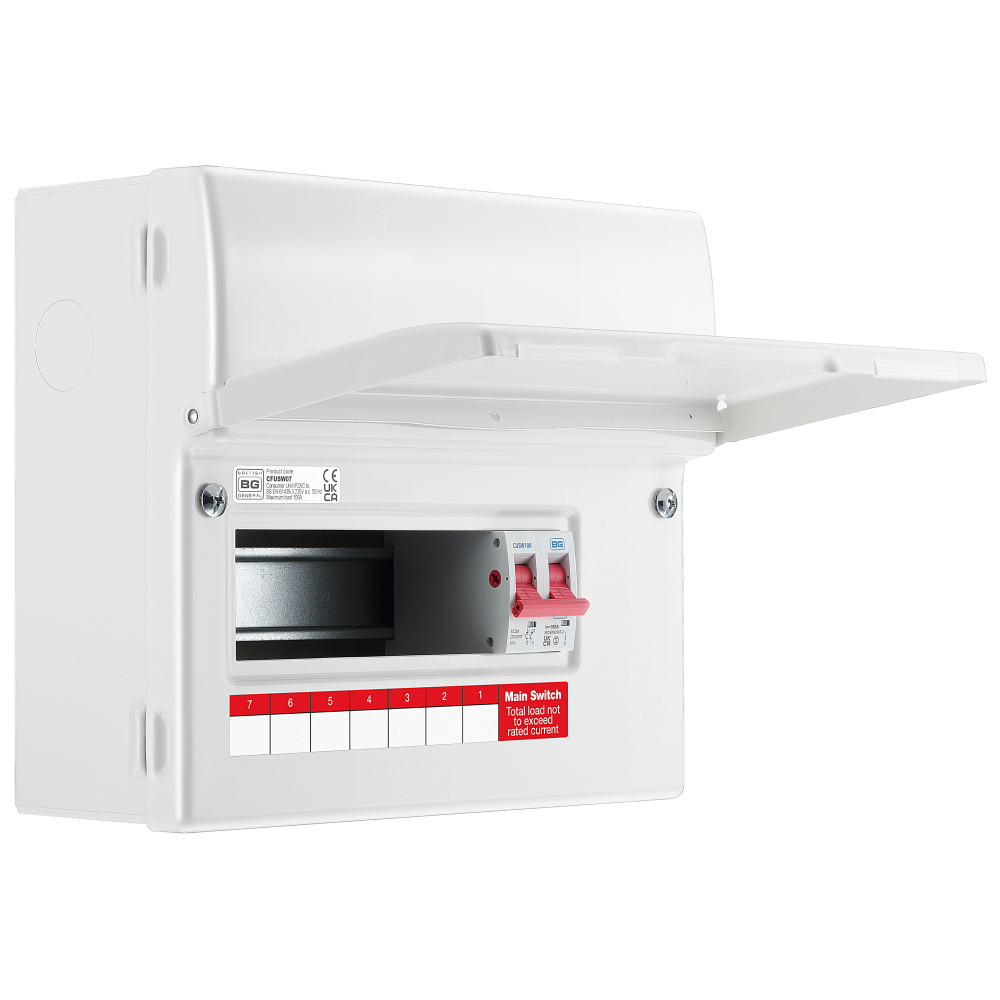 BG Fortress 7 Way 100A Main Switch Consumer Unit CFUSW07 | RS ...