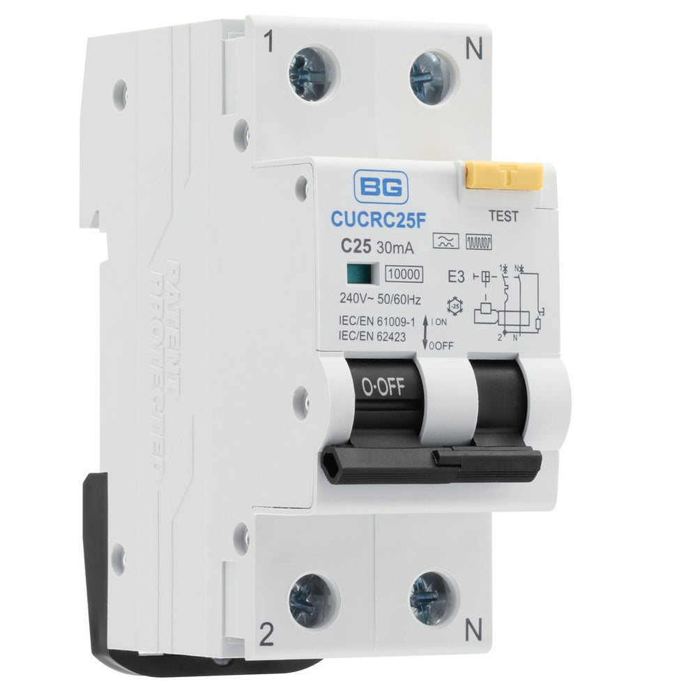 BG Fortress Type F Double Pole C Curve RCBO 25A CUCRC25F | RS ...