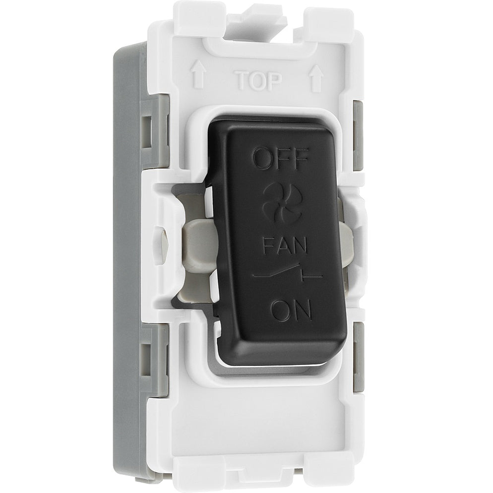 BG Matt Black 10A 3 Pole Fan Isolator Grid Switch RFB15 | RS Electrical ...