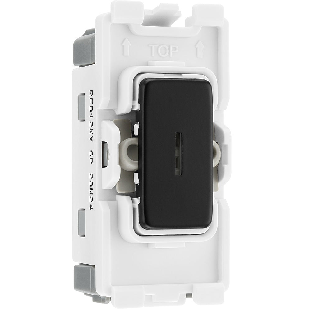 BG Matt Black 20A 2 Way Key Grid Switch RFB12KY | RS Electrical Supplies
