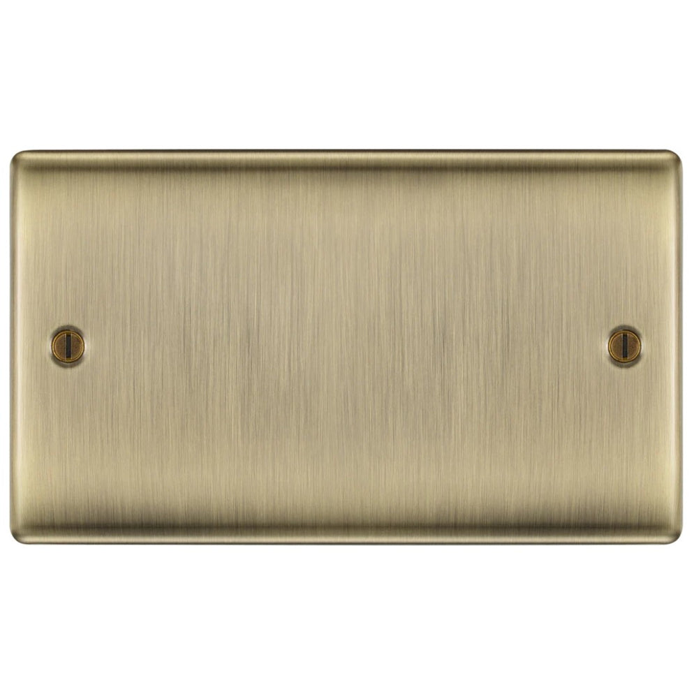 BG Nexus Metal Antique Brass Double Blank Plate NAB95 | RS Electrical ...