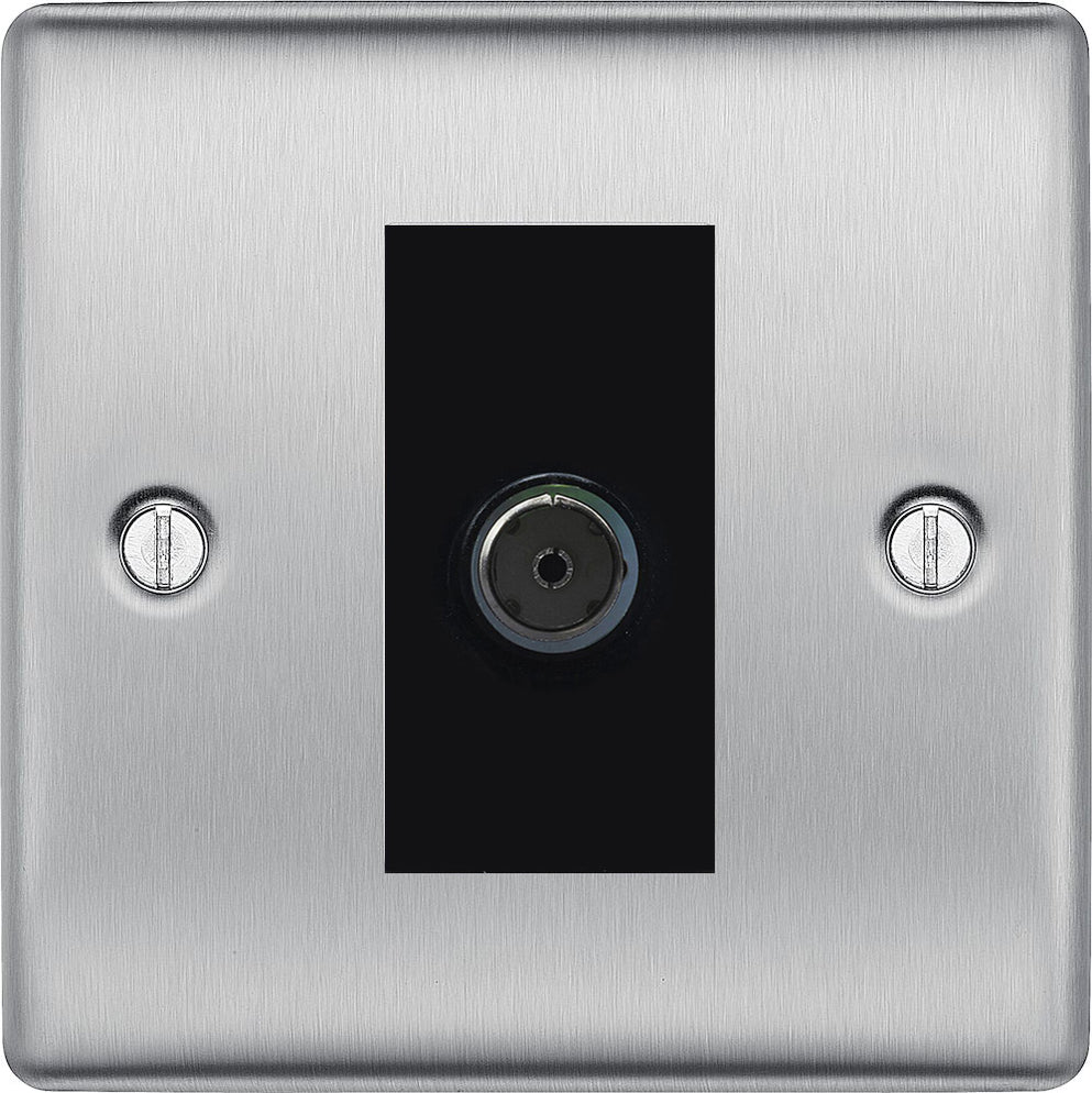 BG Nexus Metal Brushed Steel Co-axial Socket NBS60B | RS Electrical ...