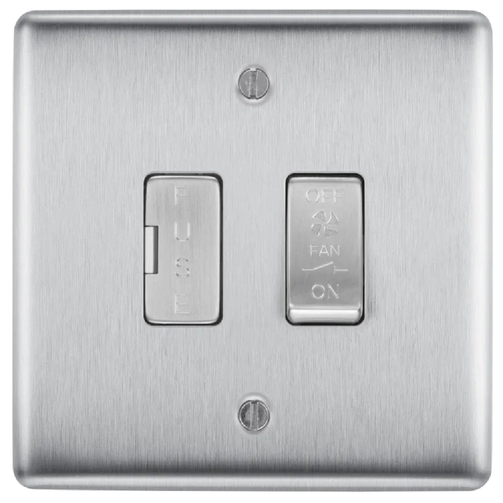 BG Nexus Metal Brushed Steel Fused Fan Isolator Switch NBS15F | RS ...