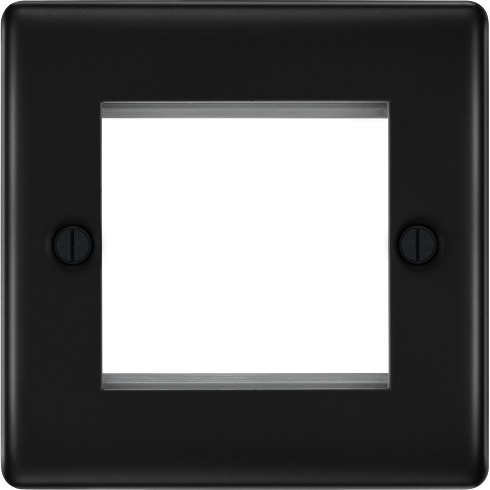 BG Nexus Metal Matt Black 2G Euro Plate NFBEMS2 | RS Electrical Supplies