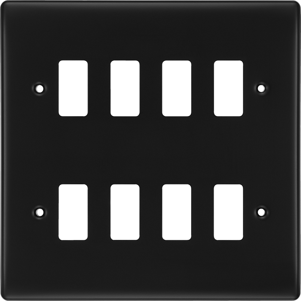 BG Nexus Metal Matt Black 8G Grid Plate RNFB8 | RS Electrical Supplies