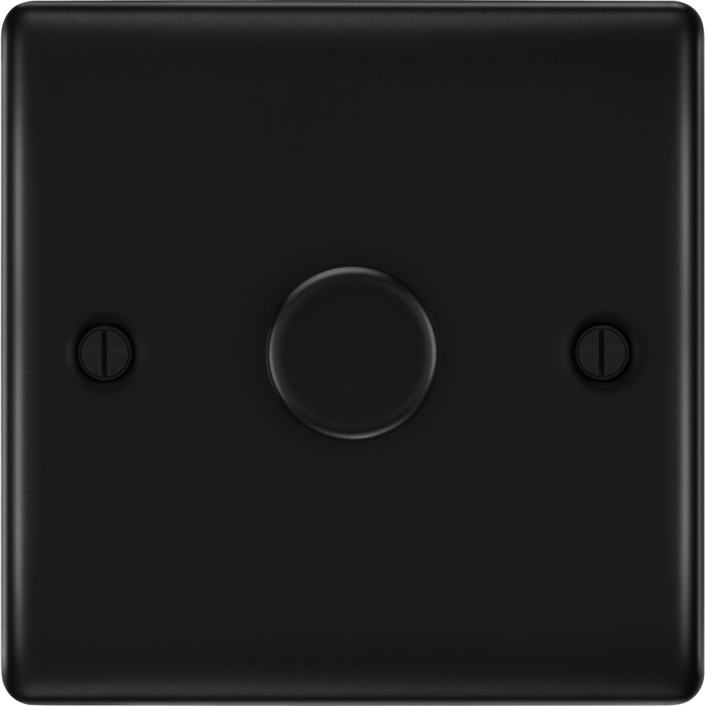 BG Nexus Metal Matt Black 1G Dimmer Switch NFB81 | RS Electrical Supplies