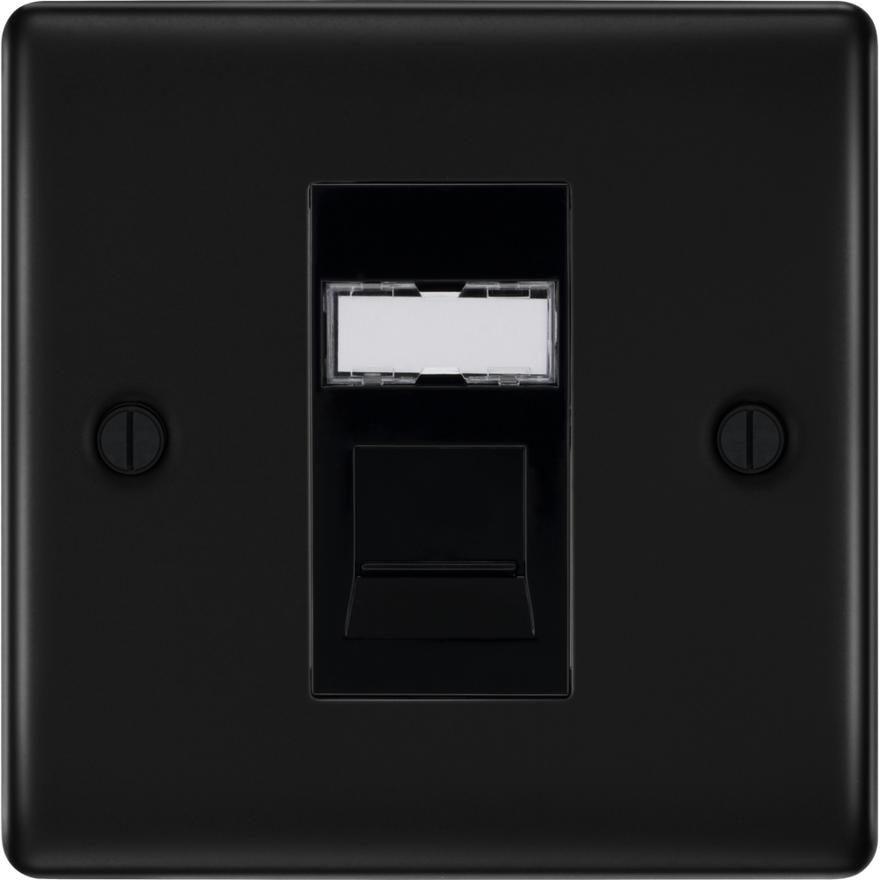 BG Nexus Metal Matt Black RJ45 Cat6A Data Outlet NFBRJ4516AB | RS ...