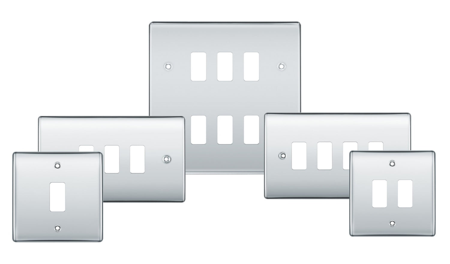 BG Nexus Metal Polished Chrome 4G Grid Plate RNPC4 | RS Electrical Supplies