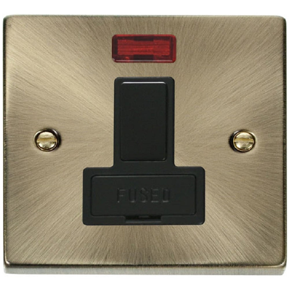 Click Deco Antique Brass 13A Switched Spur with Neon VPAB752BK | RS ...