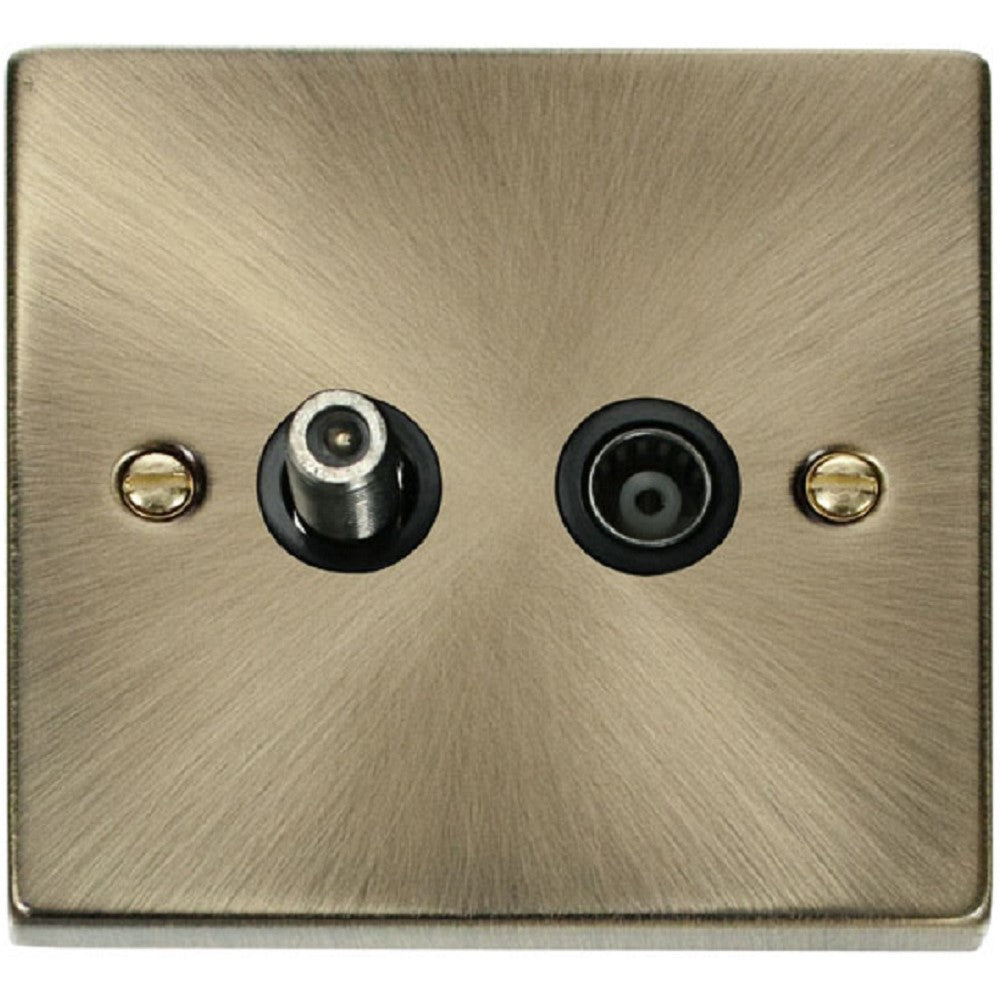 Click Deco Antique Brass TV and Satellite Socket VPAB170BK | RS ...